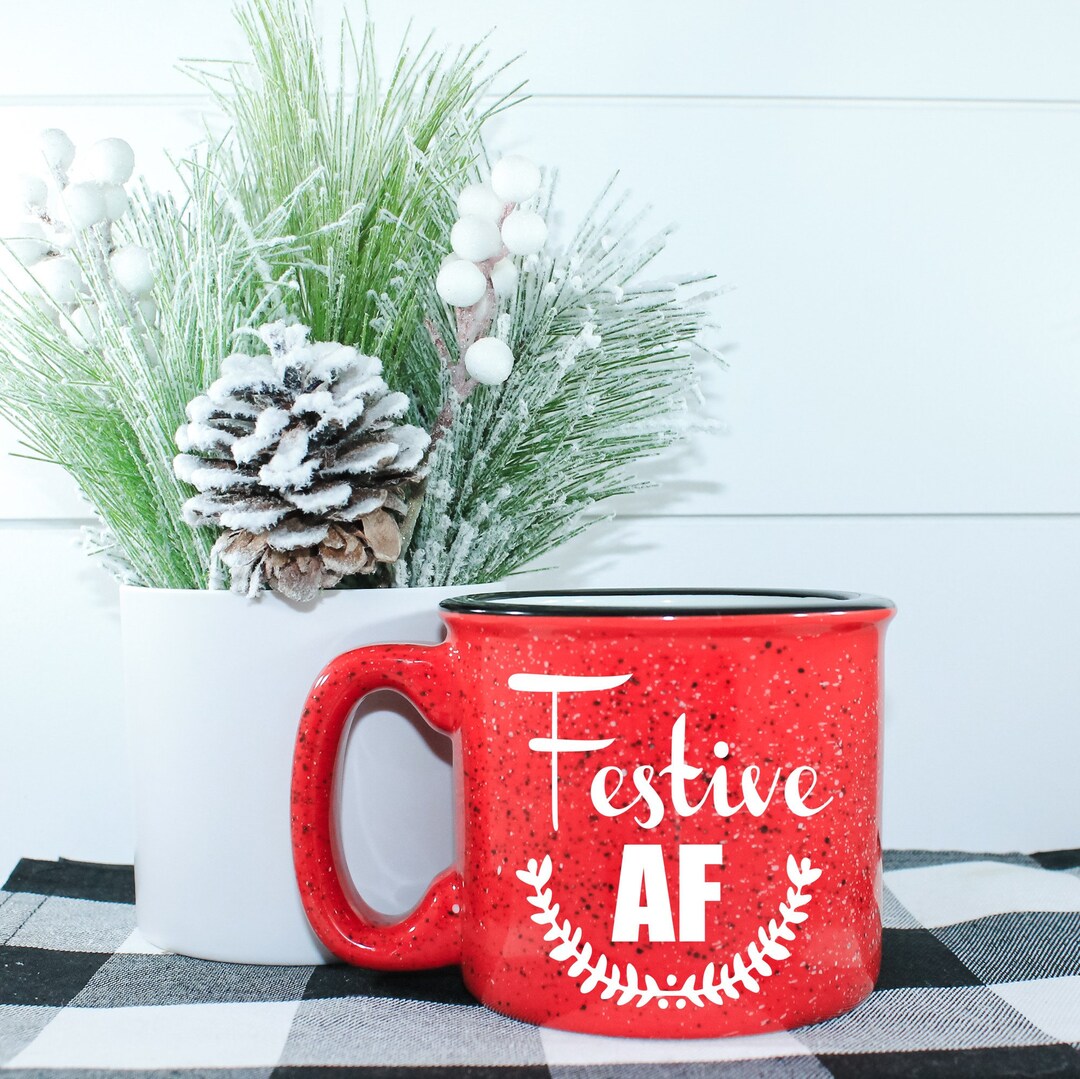 Festive AF Campfire Mug Funny Christmas Gift White Elephant Gift Santa ...