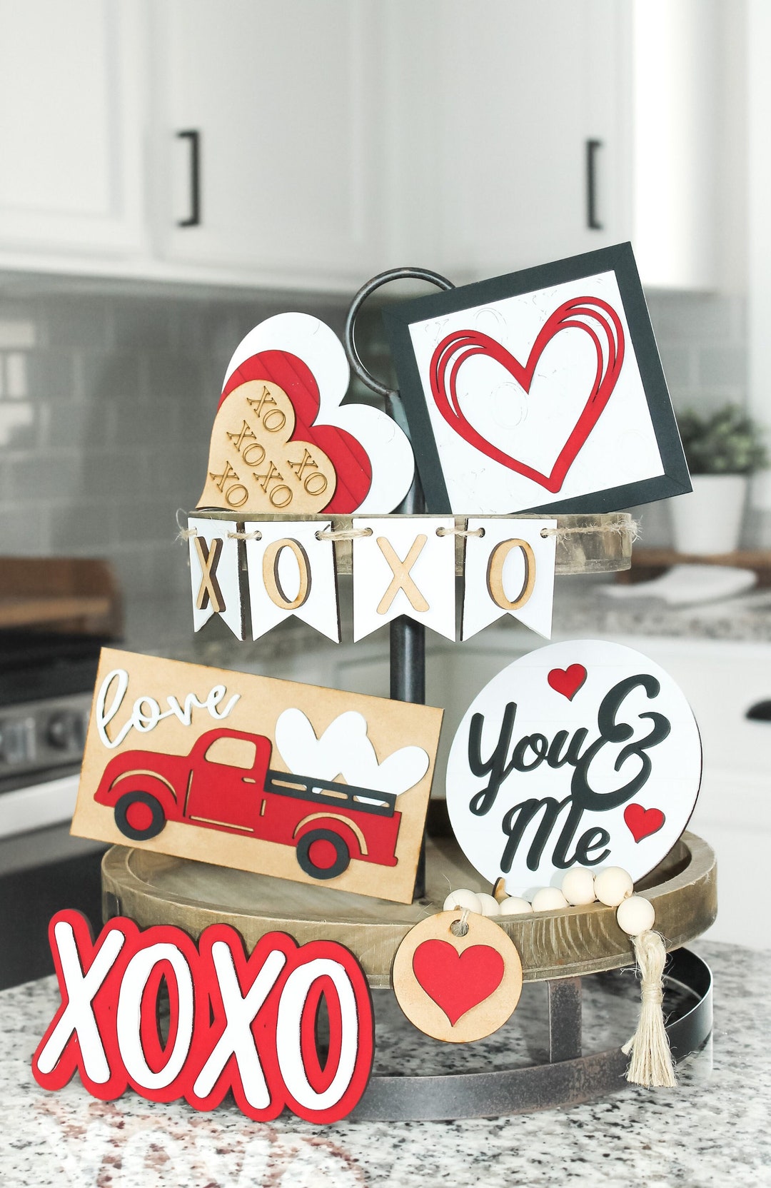 Love Tiered Tray Kit || Valentine's Day Tray Decor || Heart Tiered Tray ...