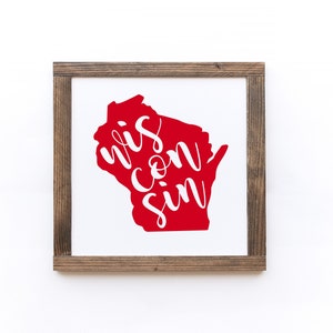 Wisconsin Wood Sign || Hand Painted Sign || Wisconsin Badgers || Home ...