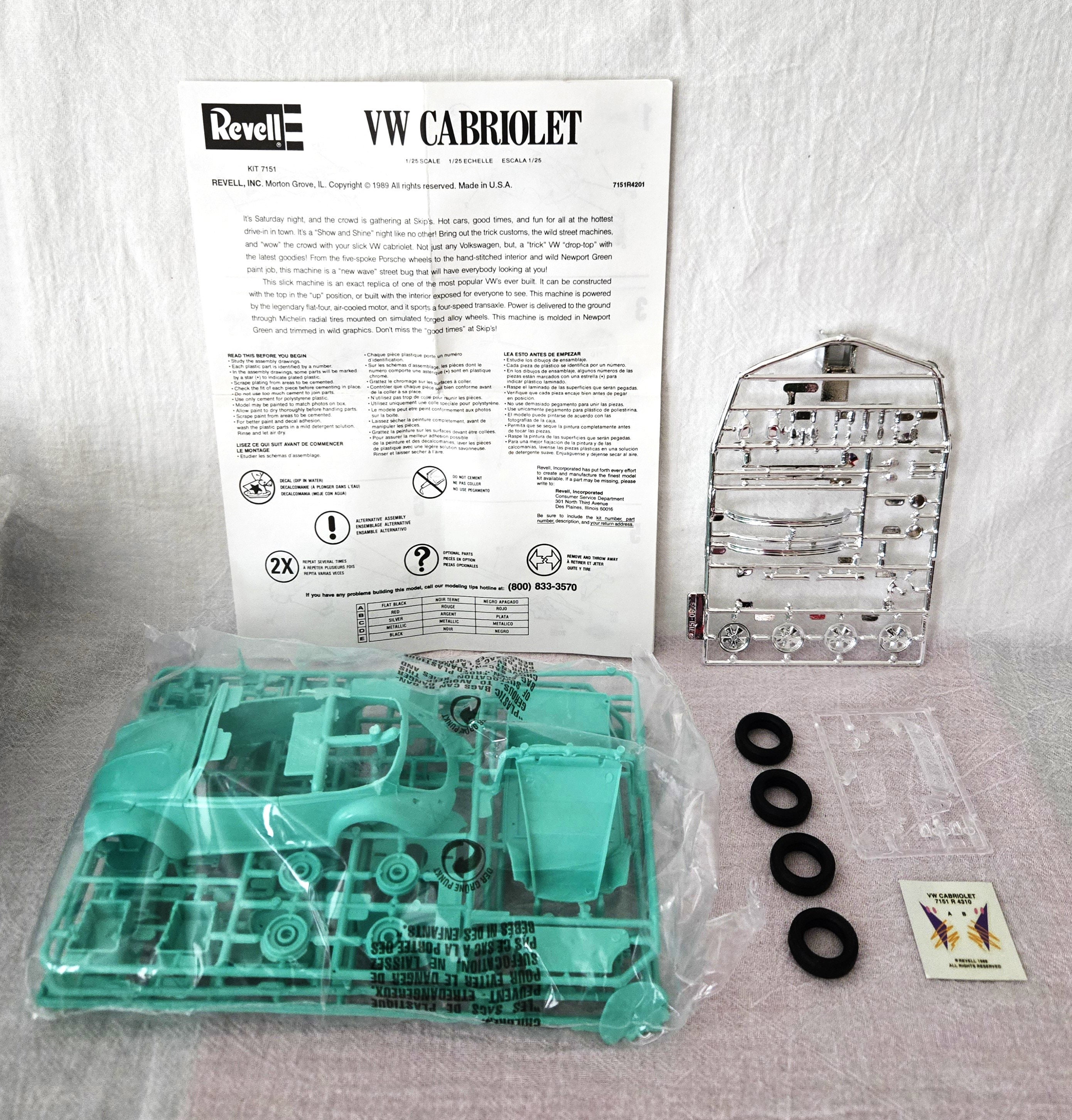 Vtg 1994 Revell VW Cabriolet Skip's Fiesta Drive-in Series Model Kit ...