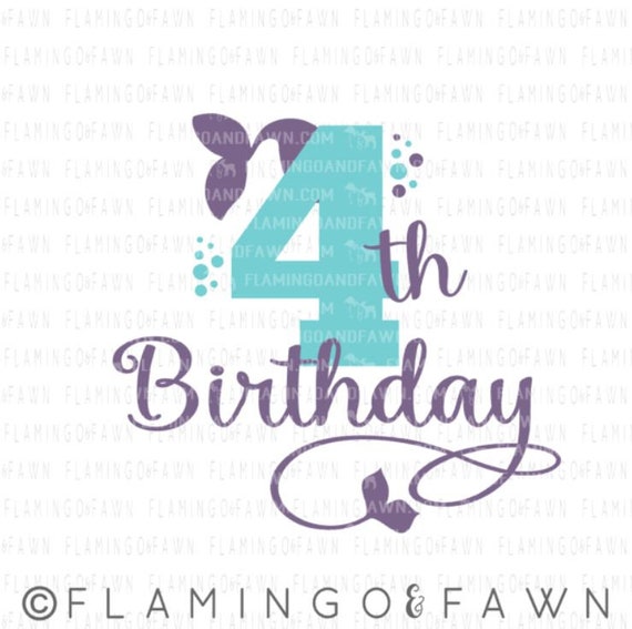 4th birthday mermaid svg cutting files fourth birthday svg | Etsy
