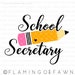 School Secretary Svg or Sublimation Design Back to School | Etsy