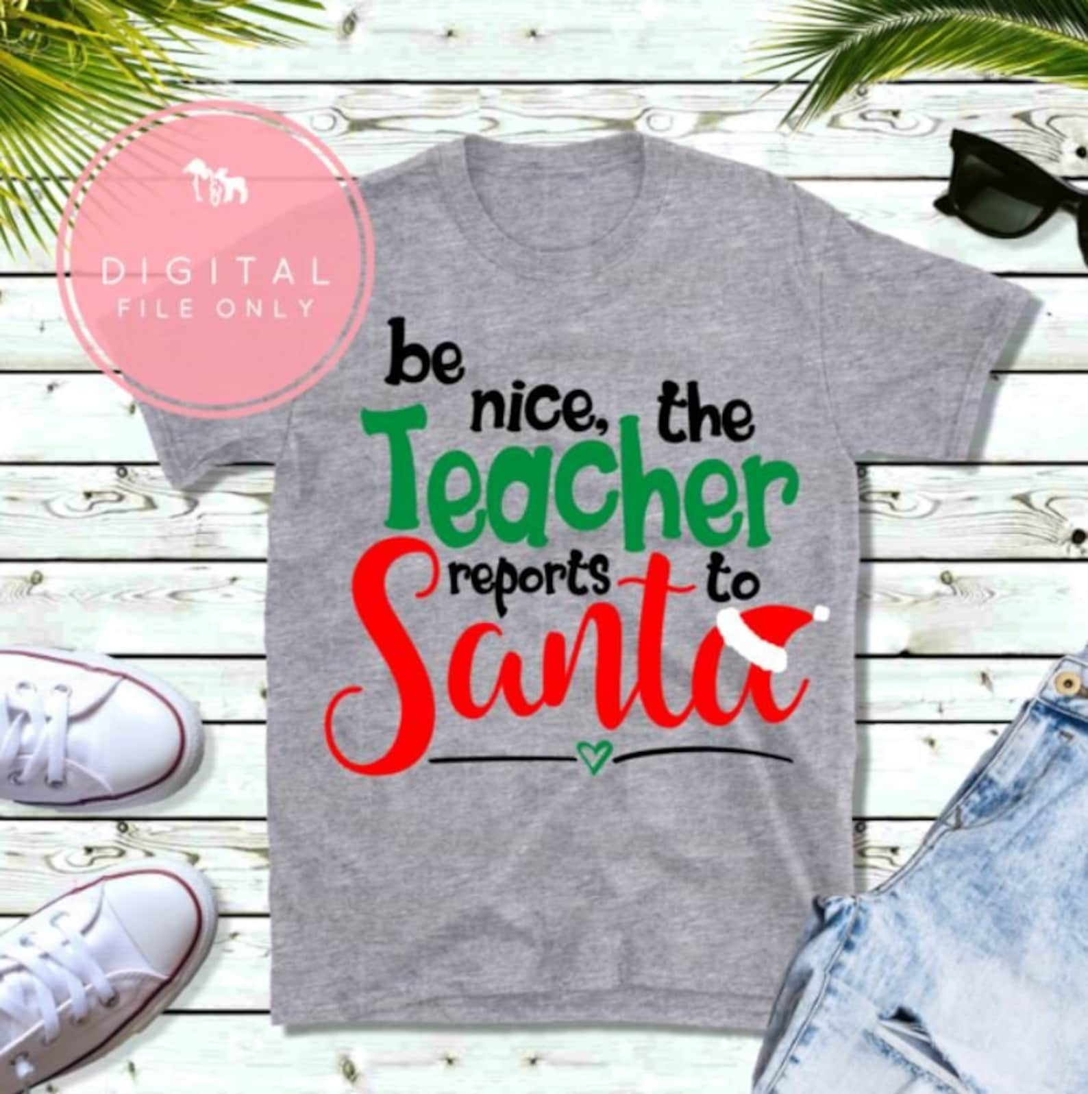 Teacher Christmas Svg Files for Shirt Christmas Teacher Svg - Etsy