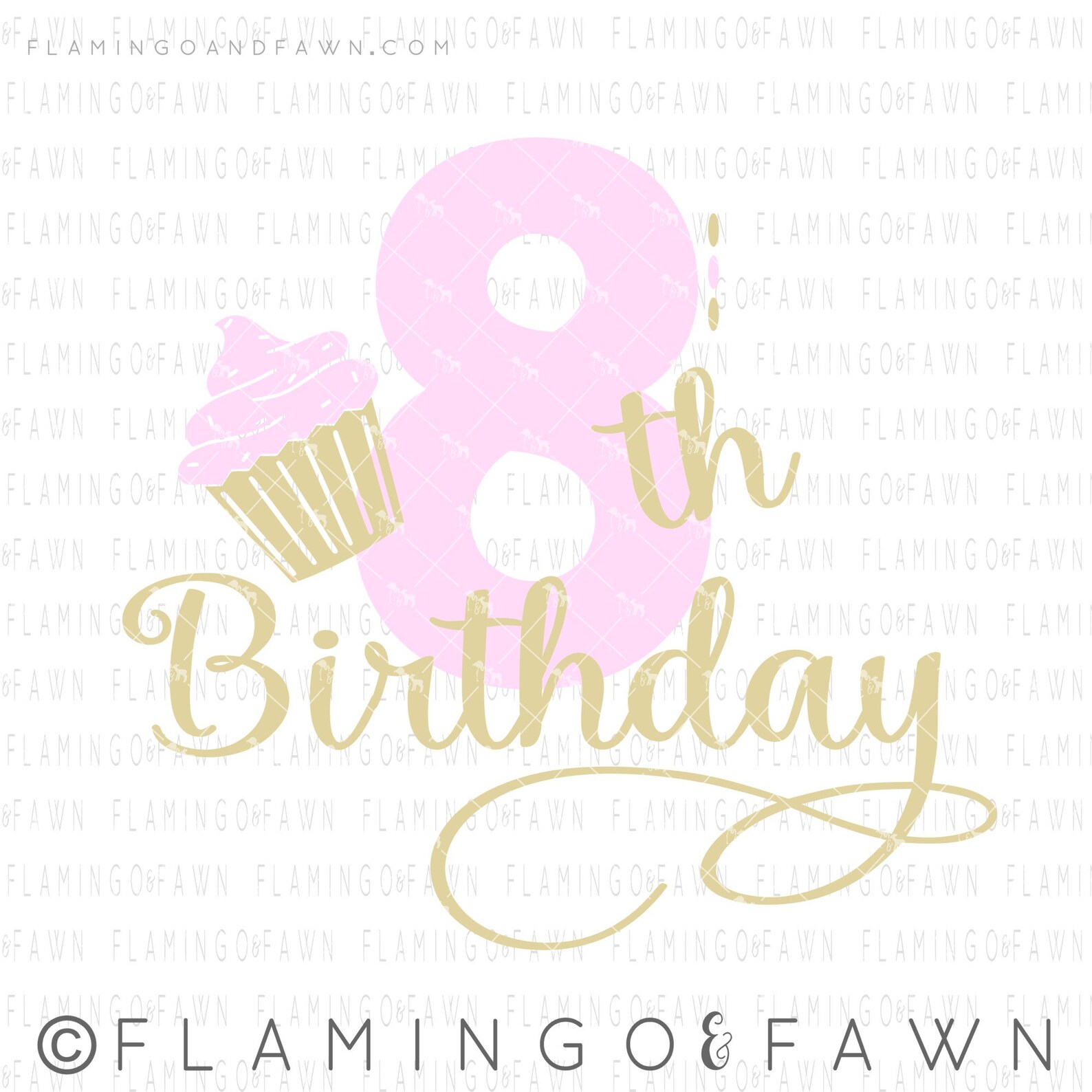 Eighth Birthday Svg 8th Birthday Svg Cupcake Svg Svg - Etsy