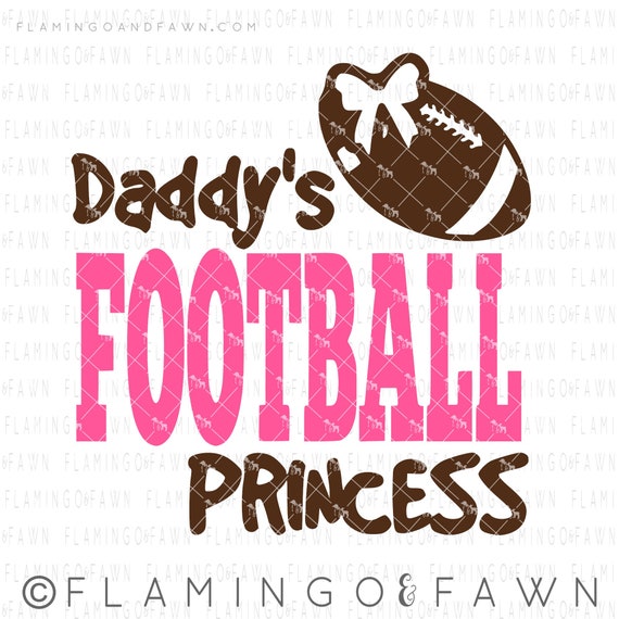 Daddy's Football Princess Svg Cutting File Baby Girl | Etsy