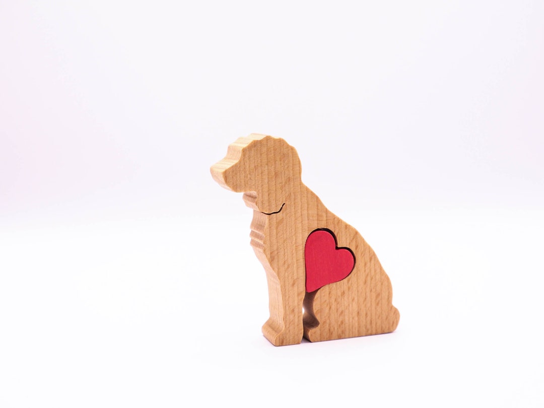 Apricot Cockapoo Small Figurine, Wooden Dog Statue With Engraved Love ...