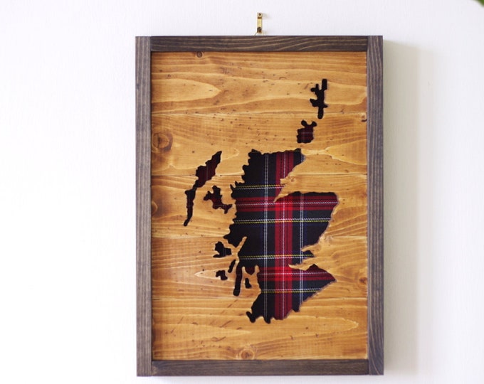 Scotland Map Cutout, Rustic Wooden Wall Decor, Scottish Hotel Room ...