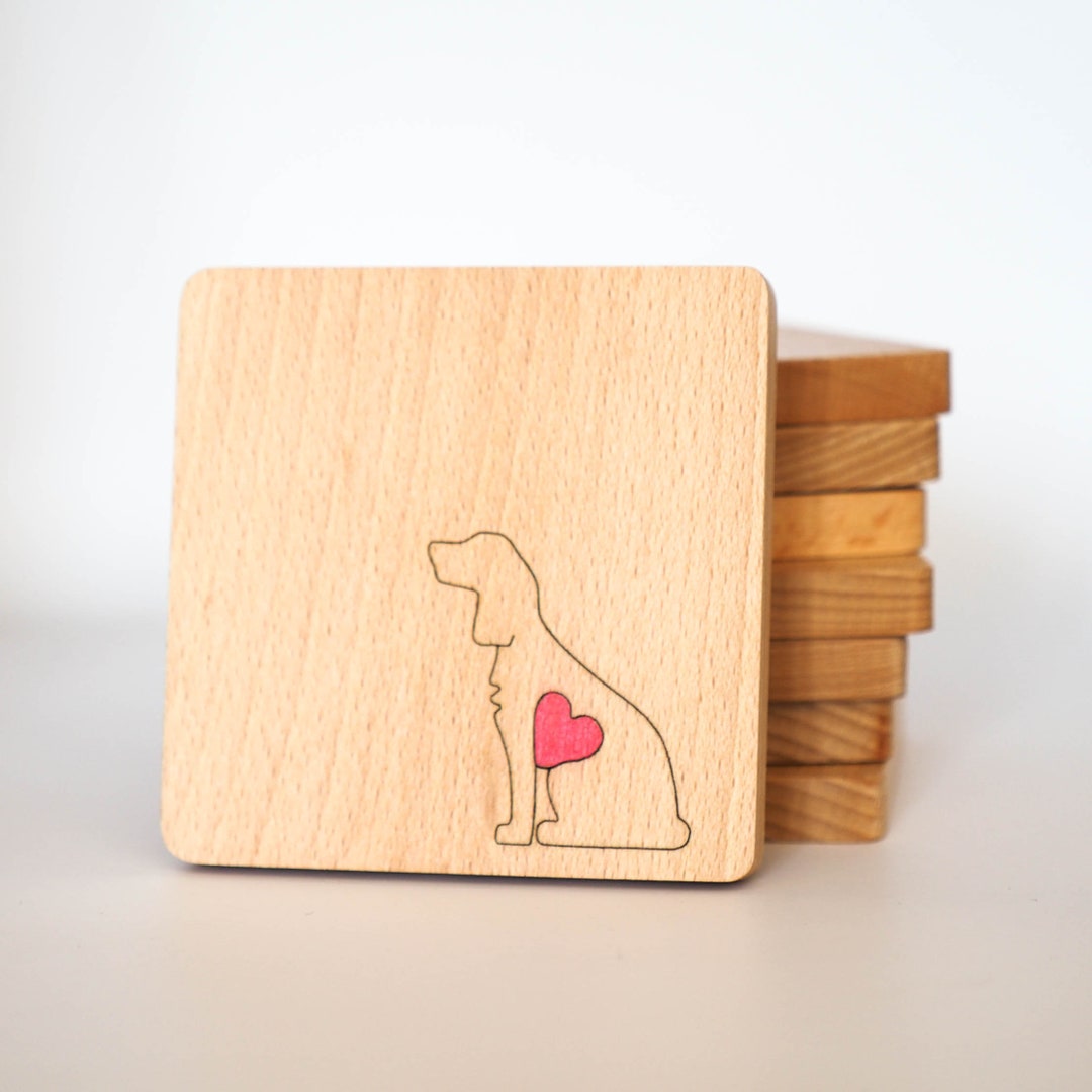 Wooden Coaster Cocker Spaniel, Personalised Dog Owner Present, Cocker ...