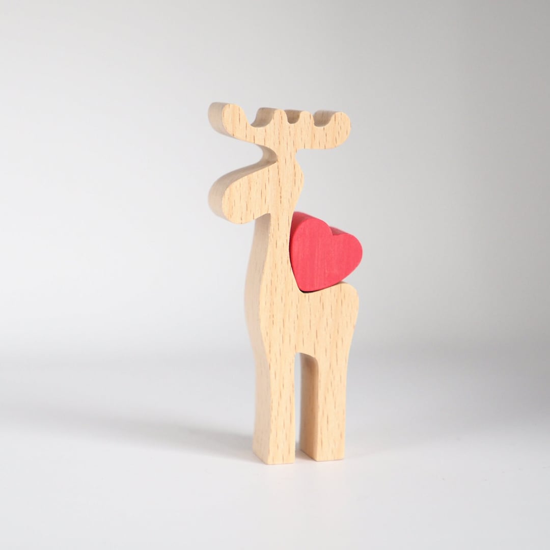Valentines Moose, Personalised Love Heart Moose Figurine, Long Distance ...