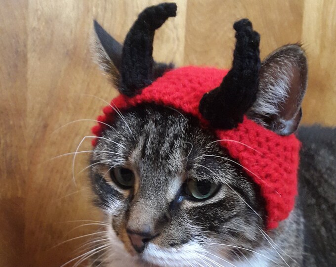 Devil Cat Hat Knit Hat for Cat Cat Costume Halloween - Etsy