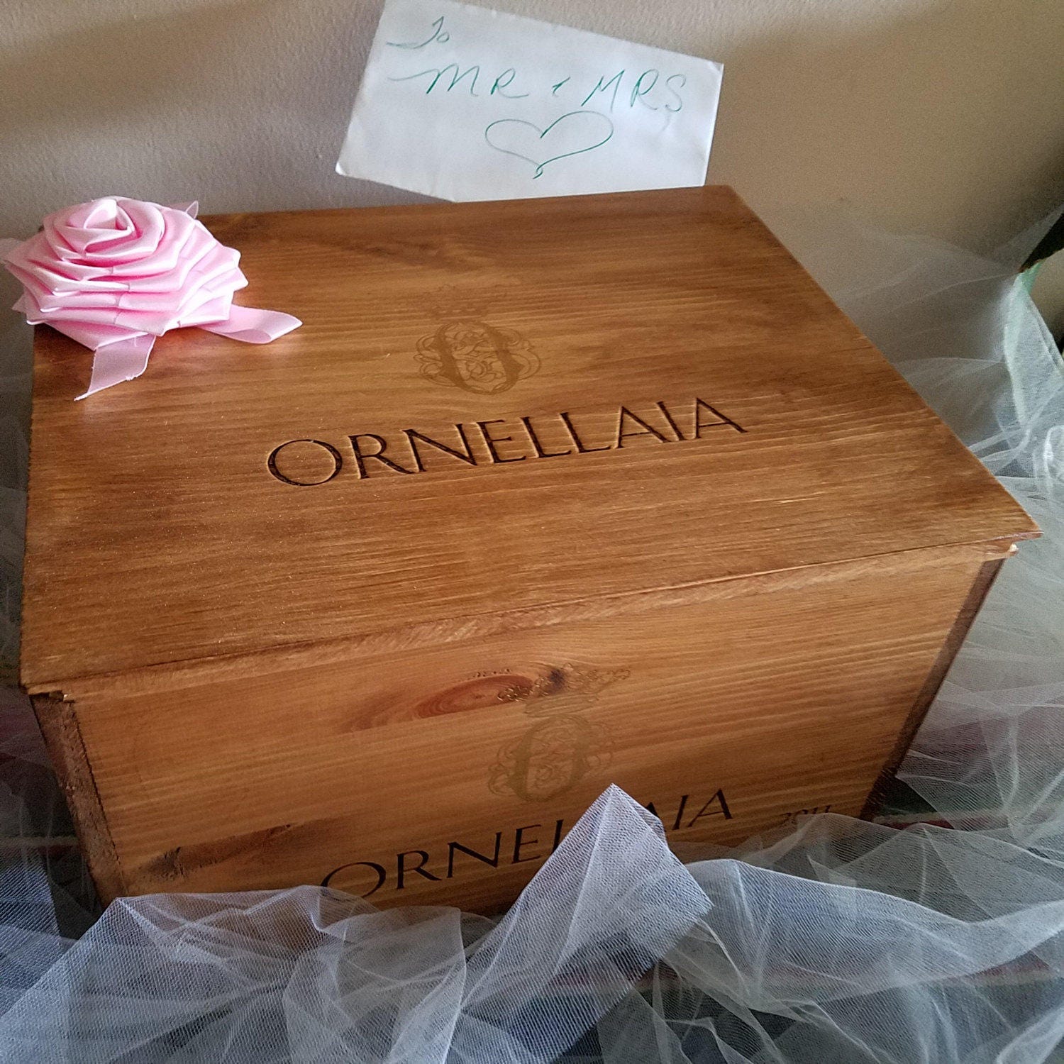 Wedding Card Box / Memory Box / Time Capsule from Wood Wine Box - Etsy ...
