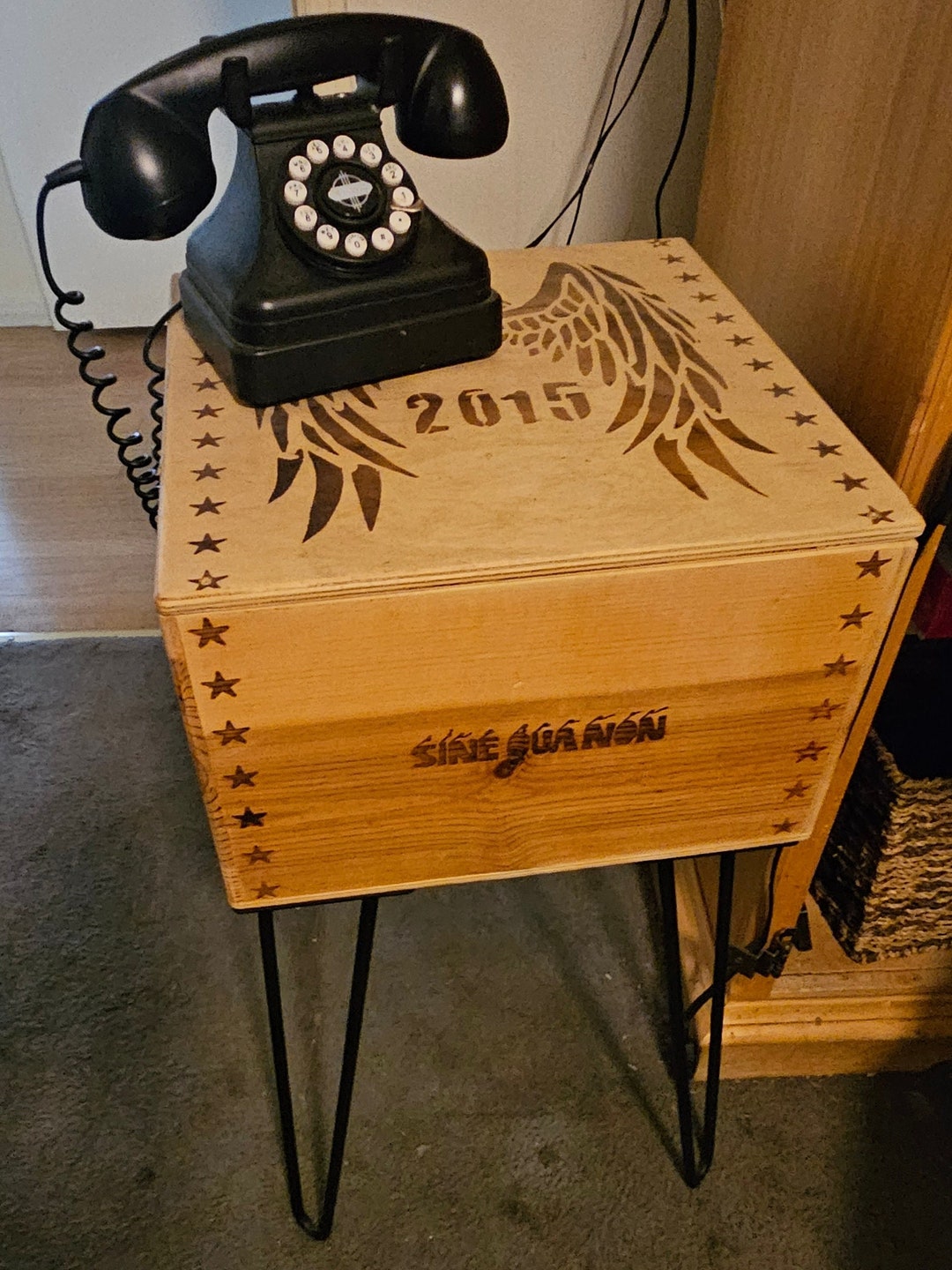 Angel Wing Wine Wood Crate Side/storagetable - Etsy