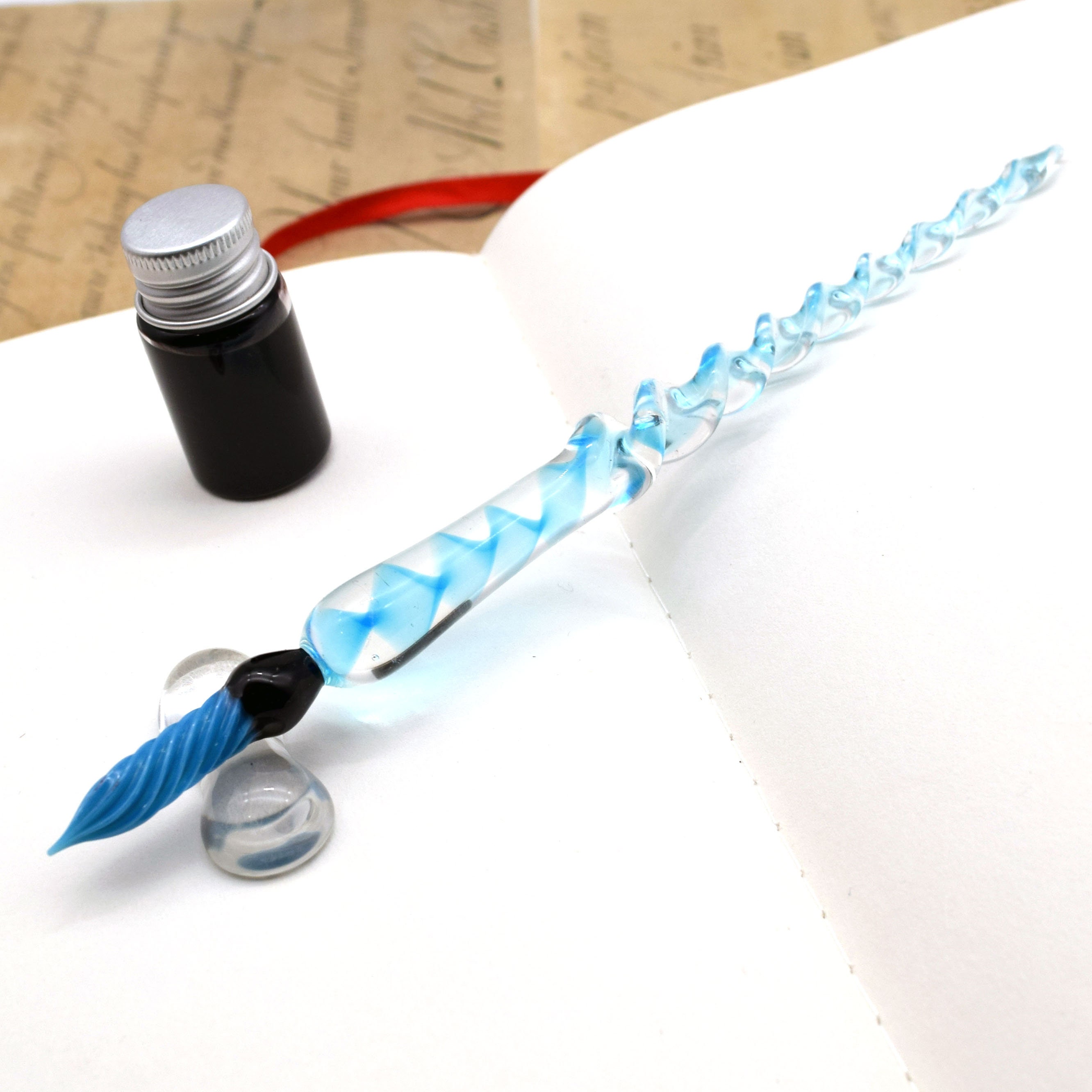Spiral Glass Dip Pen Ink & Holder Calligraphy Pen Set - Etsy