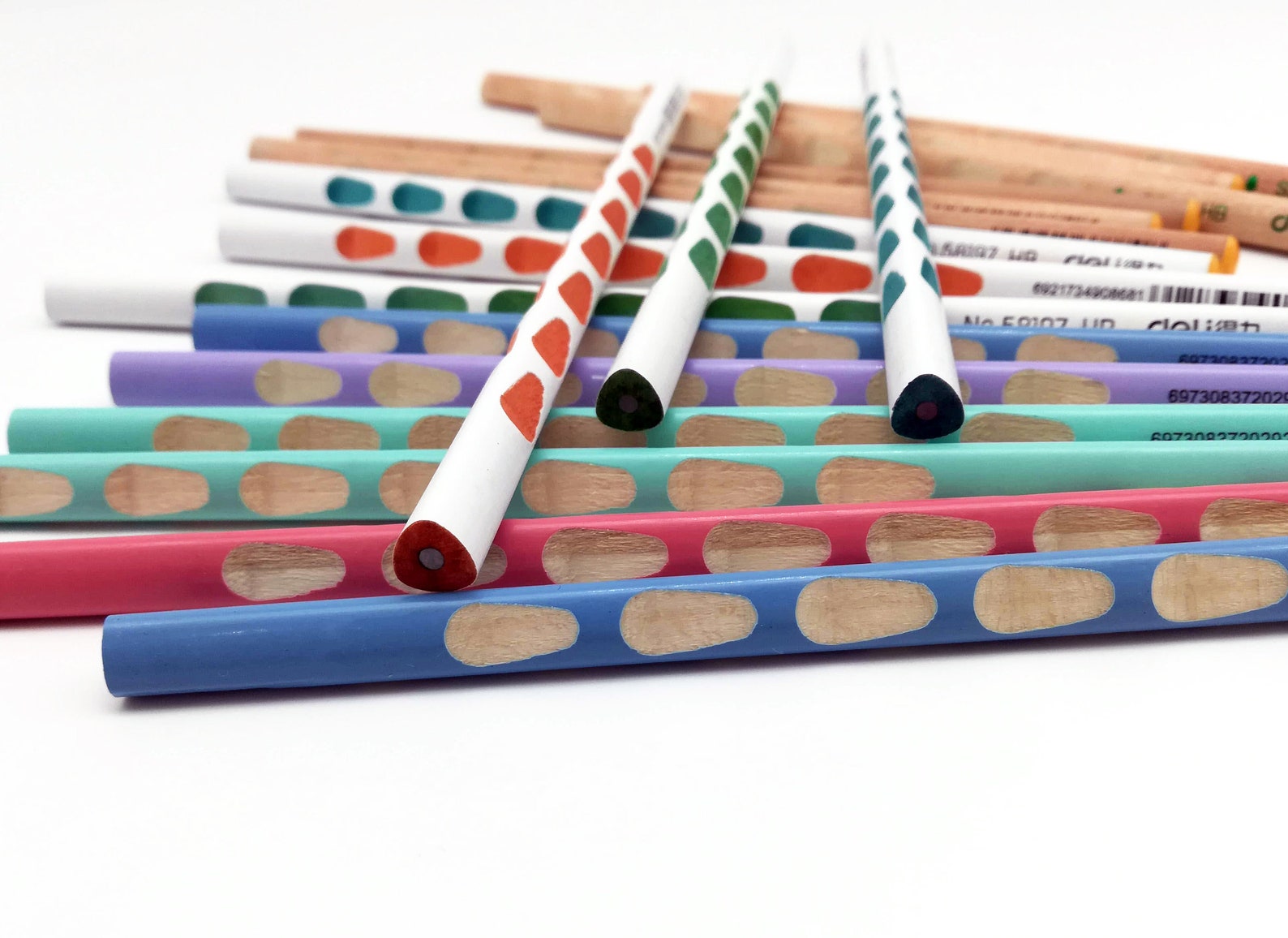 HB Triangle Pencils With Pencil Grips Help Children Writing - Etsy