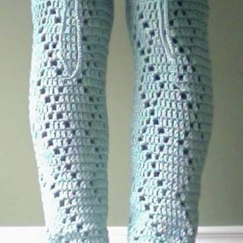 Lacy Thigh High Leg Warmer Crochet Pattern - Etsy