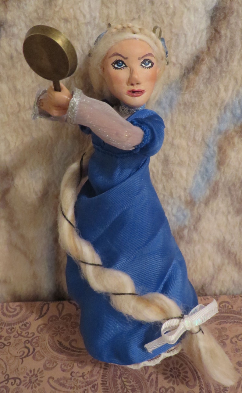 Rapunzel With Frying Pan Ooak Art Doll Etsy