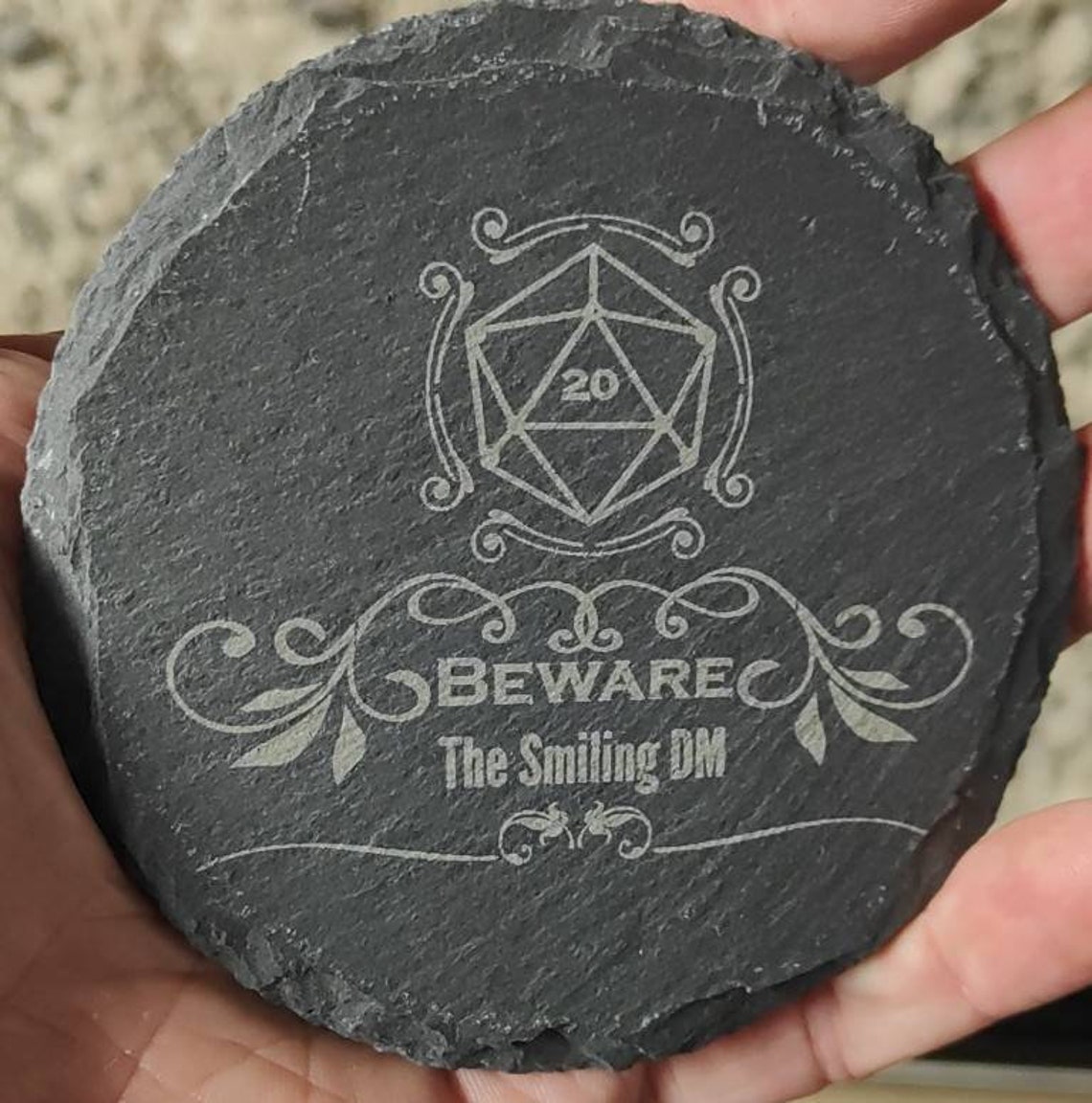 Laser Engraved Dnd Coaster - Slate - Etsy