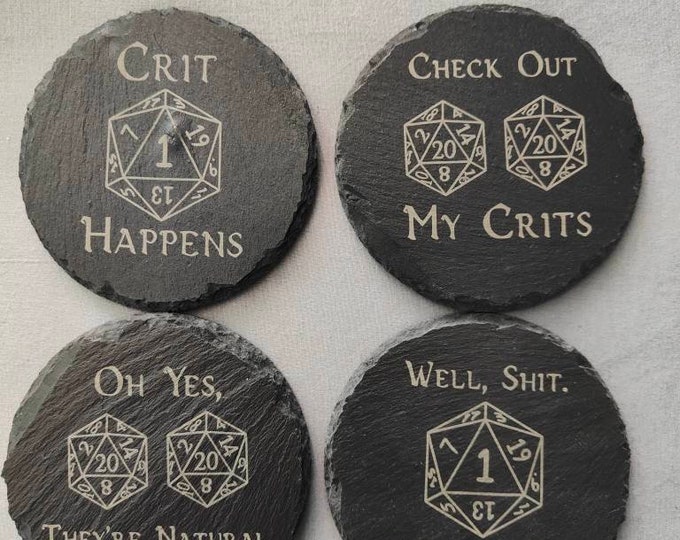 Laser Engraved Dnd Coaster Slate - Etsy