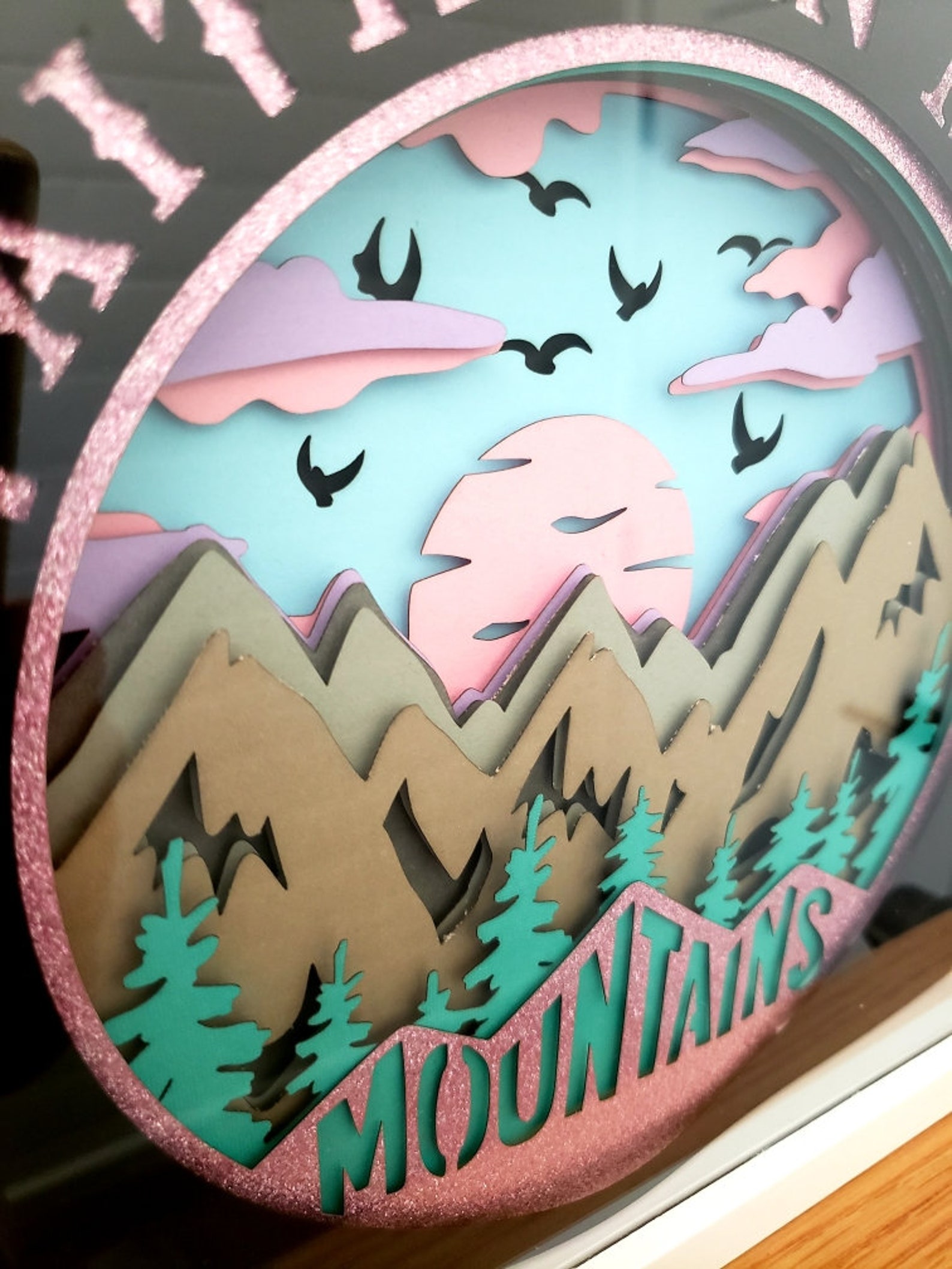Diorama Shadow Box - Faith Can Move Mountains - Pink - Etsy