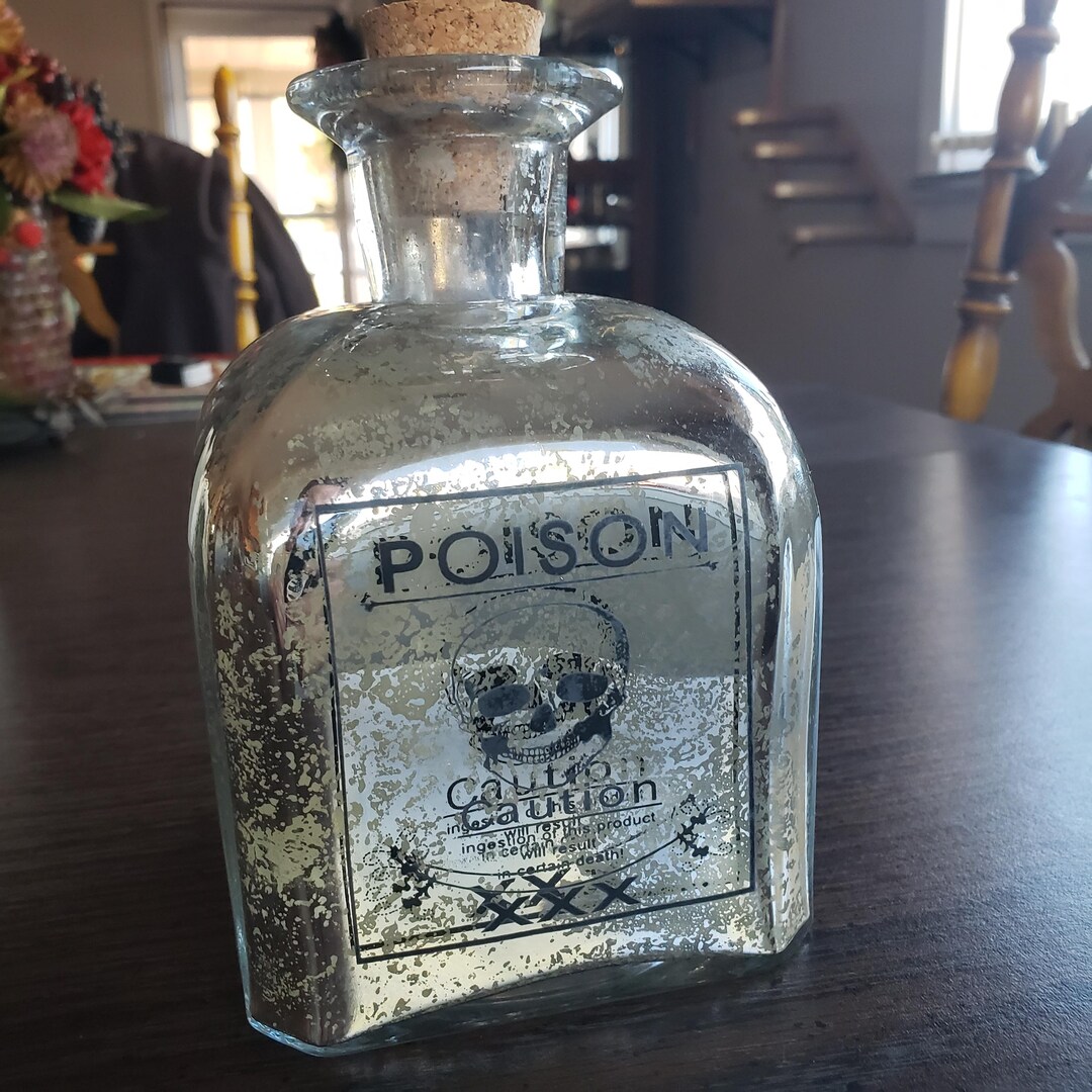 Vintage Halloween Witch Silver Poison Bottle - Etsy