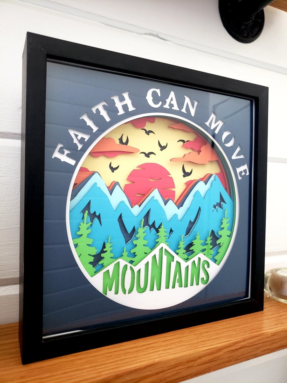 Diorama Shadow Box - Faith Can Move Mountains - Etsy