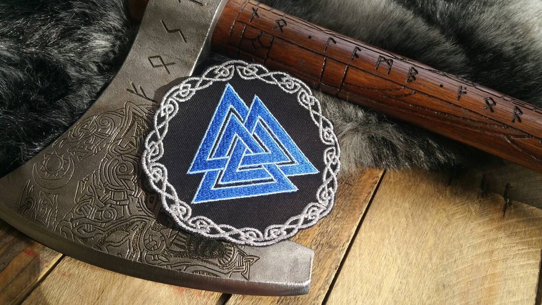 Jotun Metallic Valknut Norse Knotwork Viking Patch Biker Heathen ...
