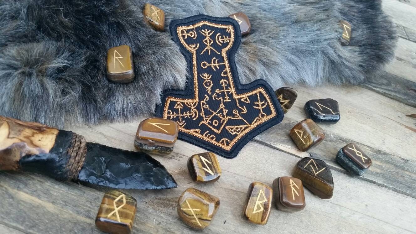 Mystic Mjolnir Patches Thor's Hammer Badge Heathen Viking - Etsy