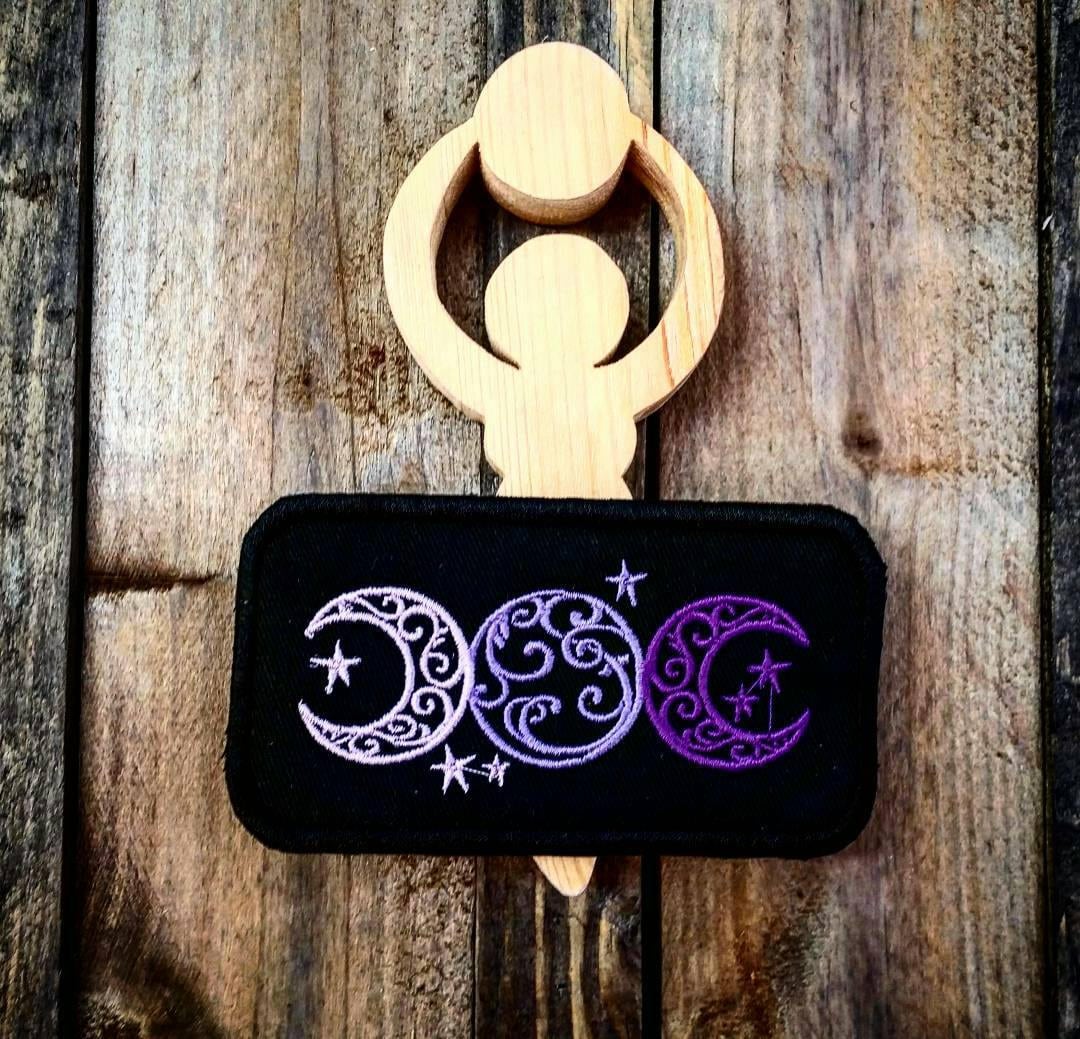 Triple Goddess Embroidered Patch Pagan Witch Wiccan Wicca Magic Biker ...