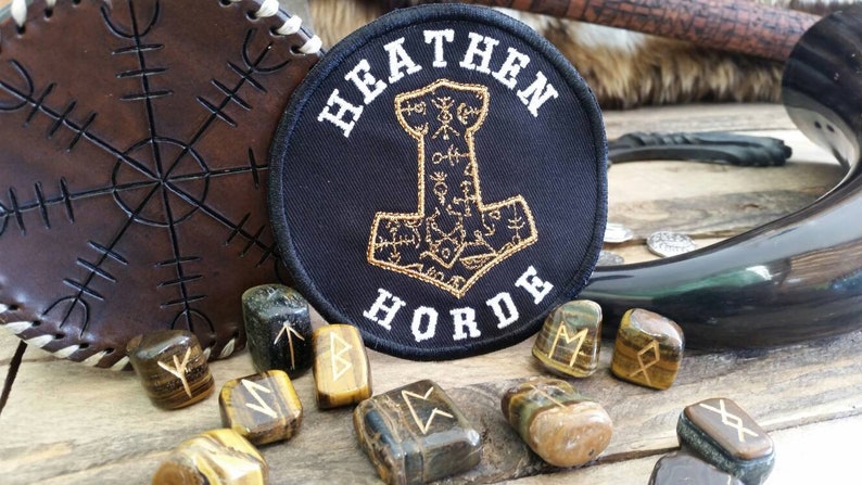 Heathen Horde Mystic Mjolnir Patches Thor's Hammer Badge - Etsy
