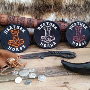Heathen Horde Mystic Mjolnir Patches Thor's Hammer Badge Viking Pagan ...