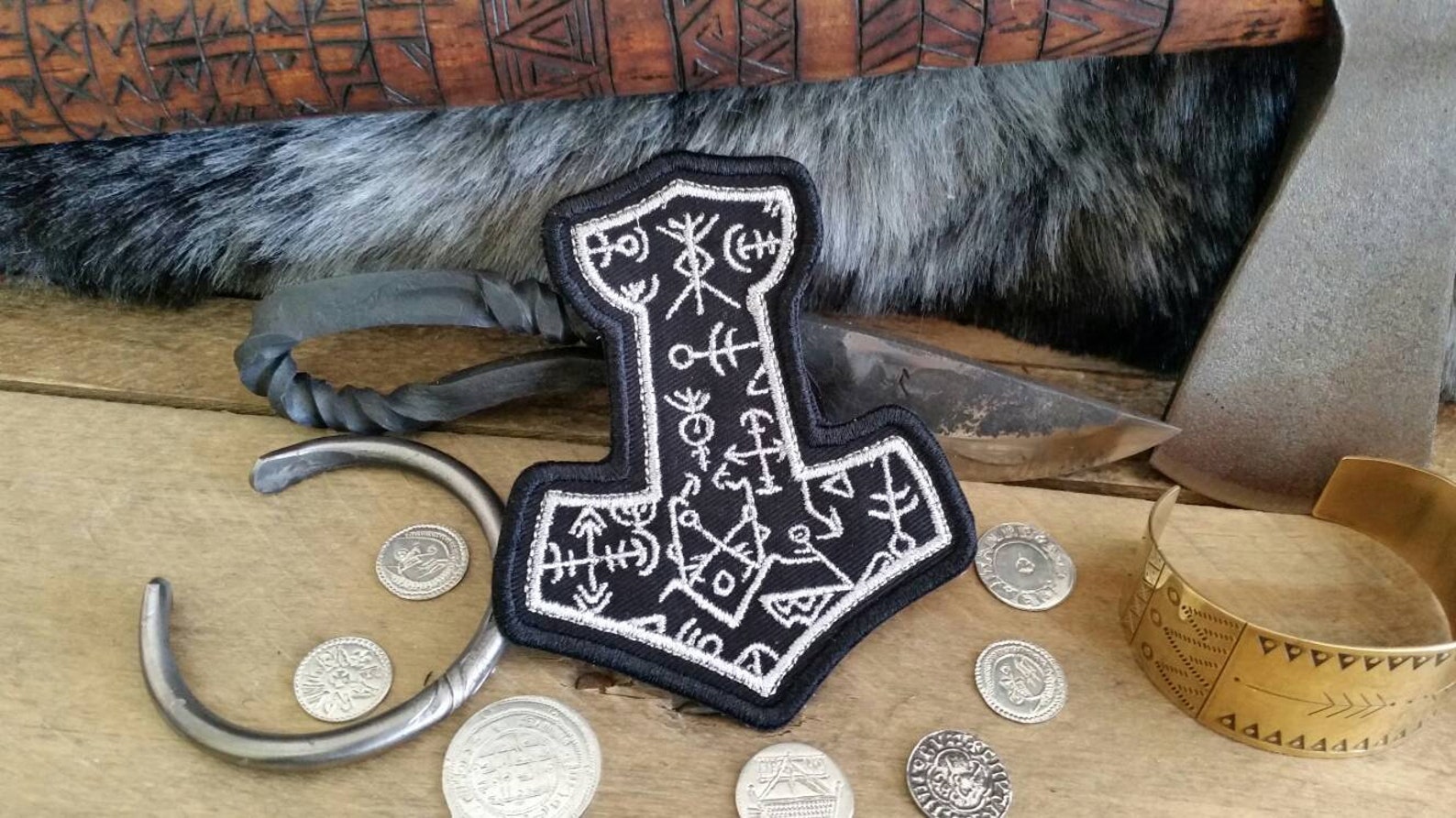Mystic Mjolnir Patches Thor's Hammer Badge Heathen Viking - Etsy