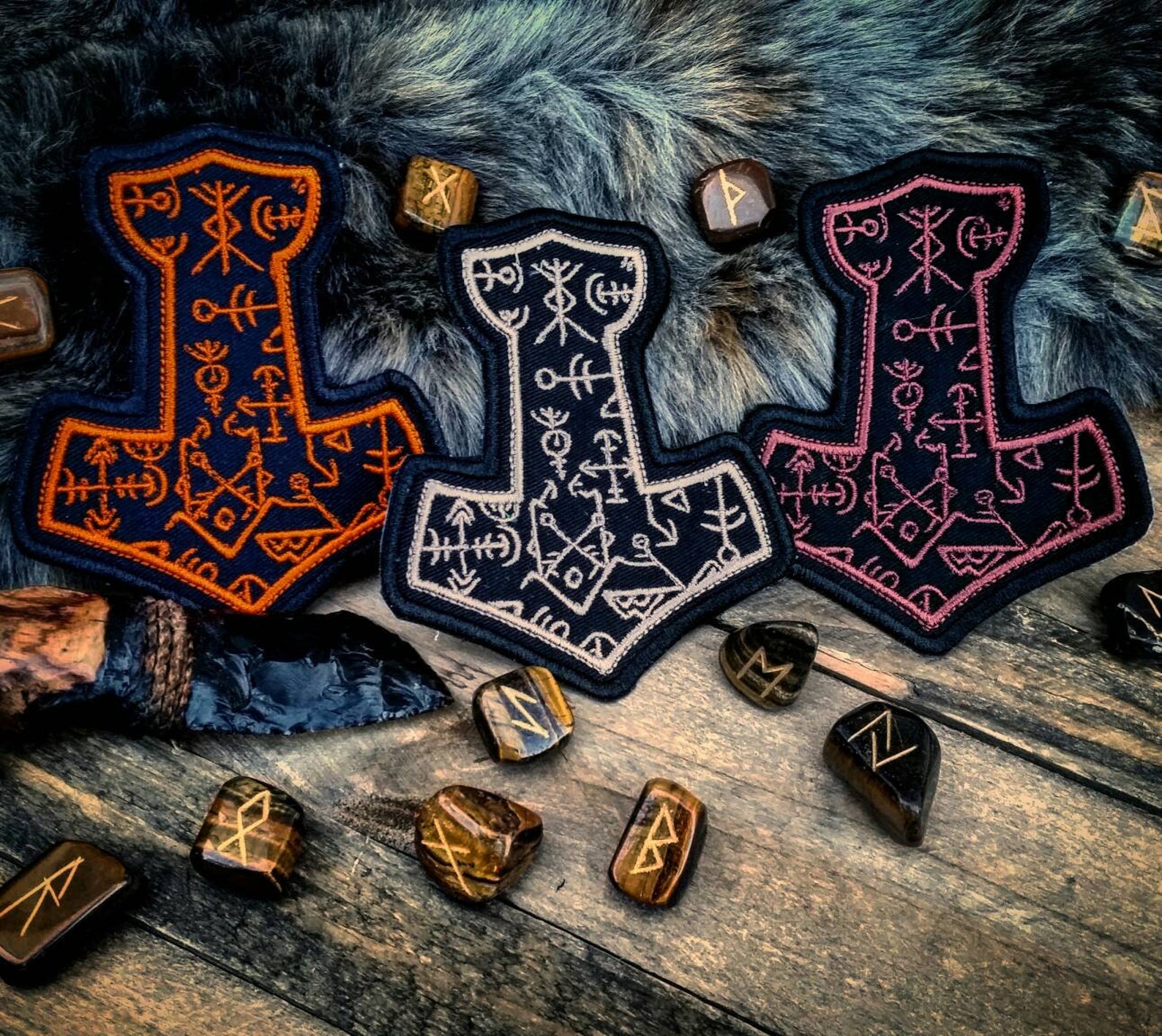 Mystic Mjolnir Patches Thor's Hammer Badge Heathen Viking - Etsy