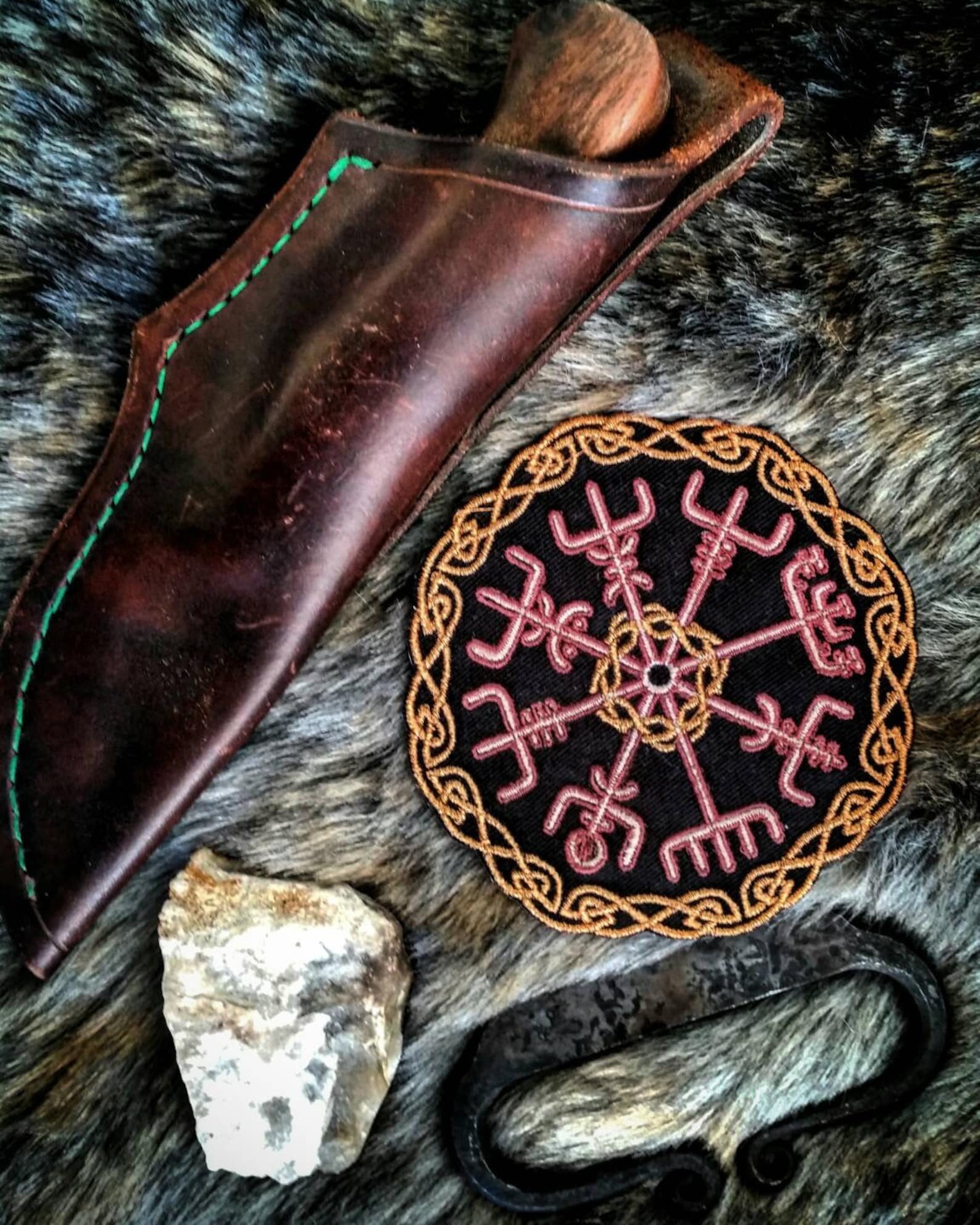 Dwarven Metallic Vegvisir Norse Compass Viking Sailing Patch - Etsy