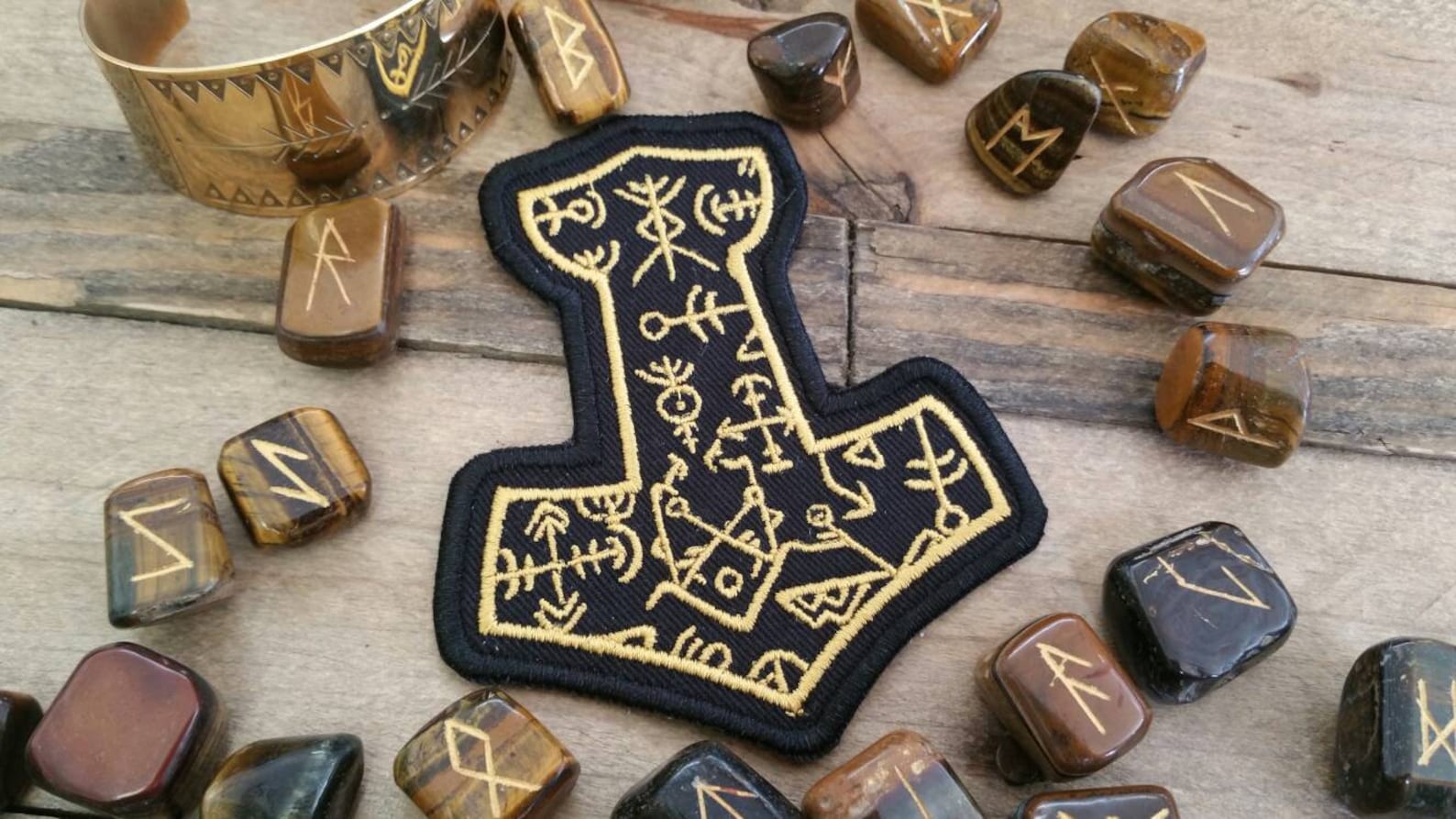 Mystic Mjolnir Patches Thor's Hammer Badge Heathen Viking - Etsy