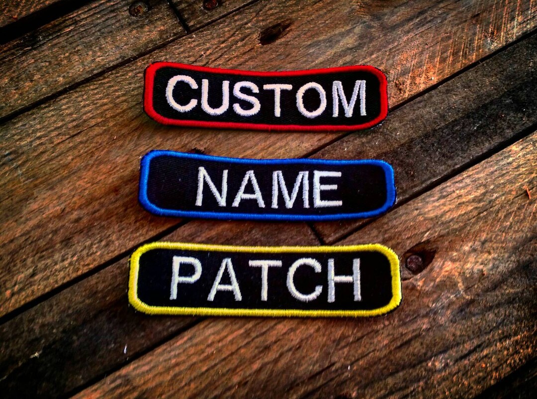 Personalised Custom Name Patch, Any Text Any Colour! Embroidered ...