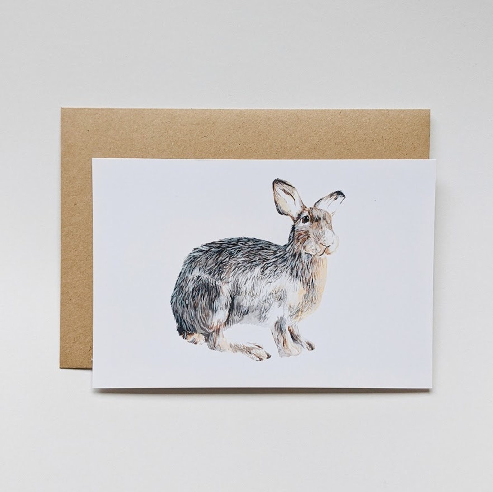 4x6 Watercolour Hare Rabbit Print Woodland print | Etsy