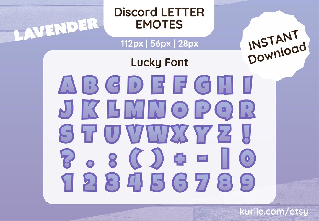 45 Discord LETTER & Number Emotes - Lavender Lucky Design - INSTANT ...