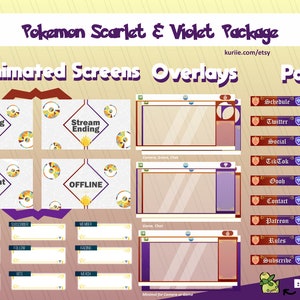 Pokémon Scarlet / Violet Stream Overlay Package | Animated Screens ...