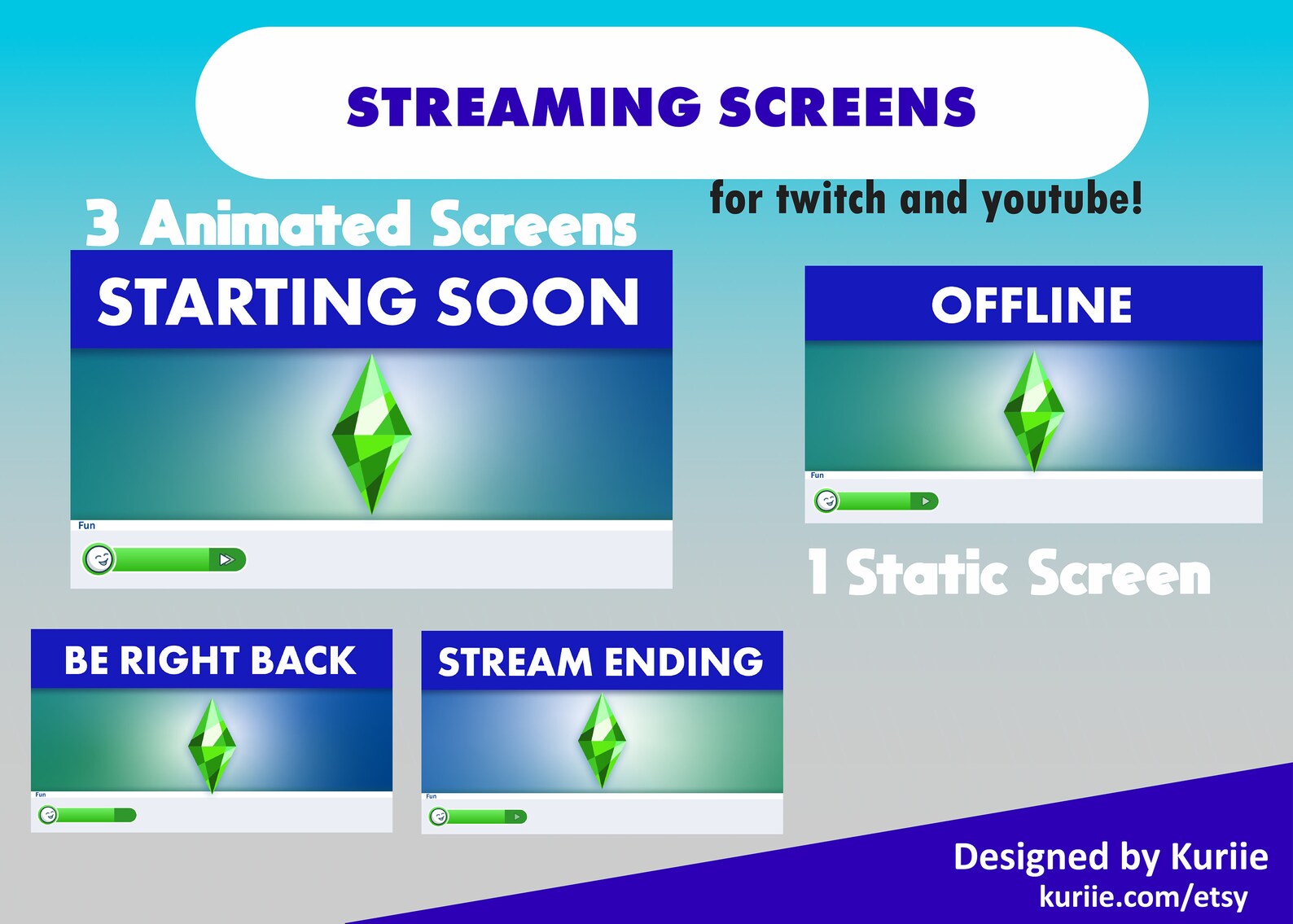 The Sims Stream Overlay Package | Animated Screens | Overlays | Panels ...