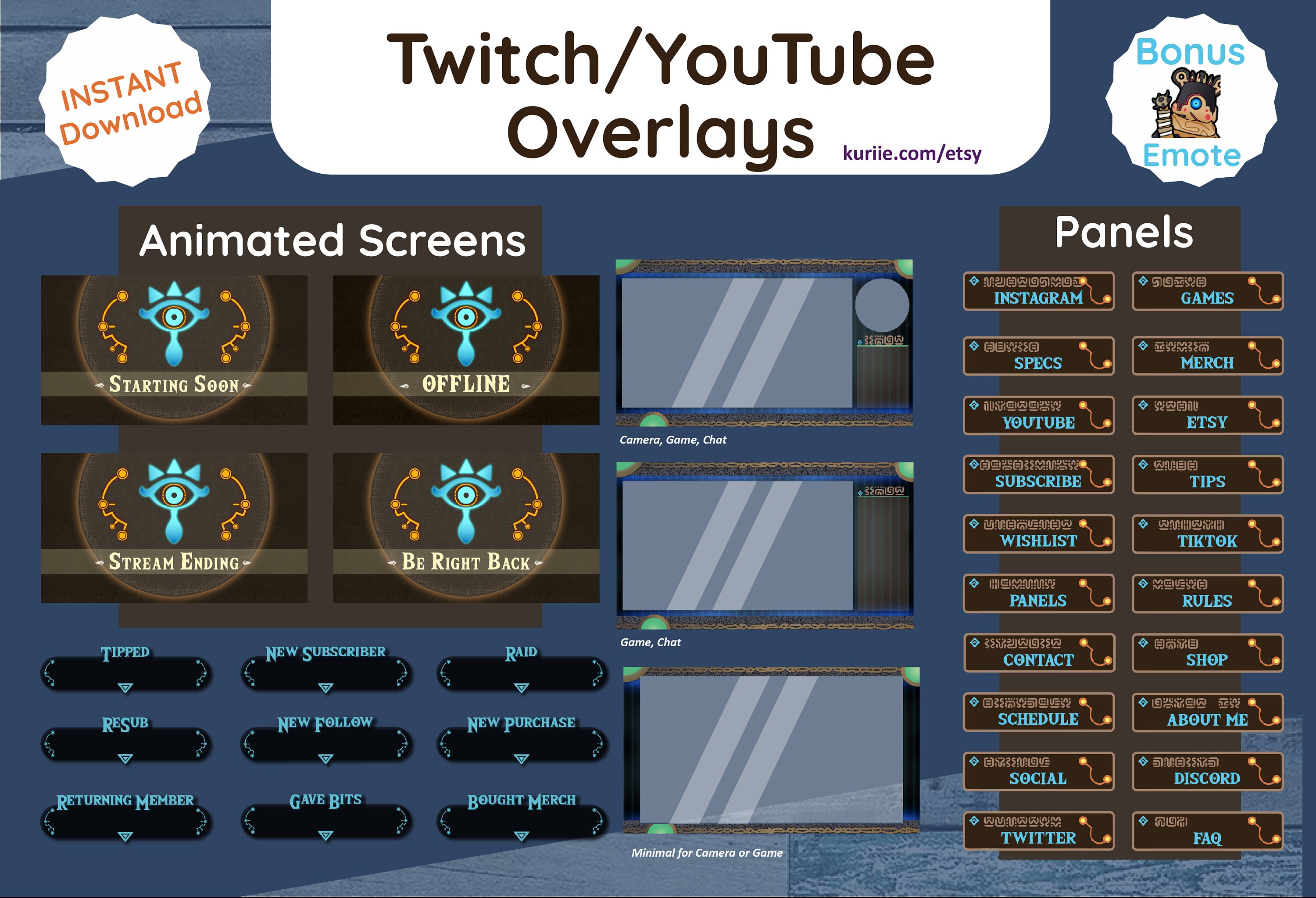 Zelda Botw Stream Package Bundle | Animated Screens | Overlays | Panels ...