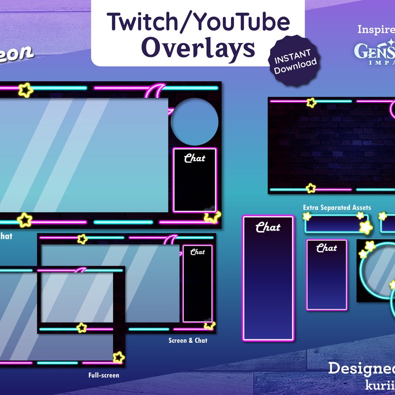 Neon Twitch Overlay - Etsy