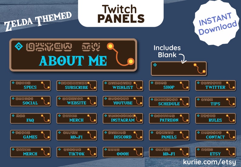 24 Zelda Breath of the Wild Style Panels (sheikah Slate Botw) | Twitch ...