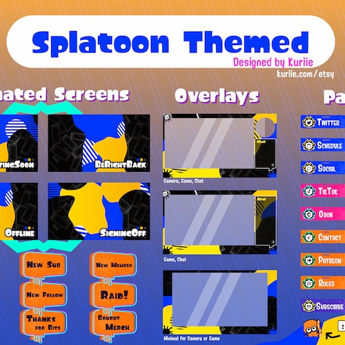 Splatoon 3 Stream Overlay Package Animated Screens - Etsy