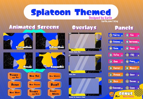 Splatoon 3 Stream Overlay Package Animated Screens - Etsy Australia
