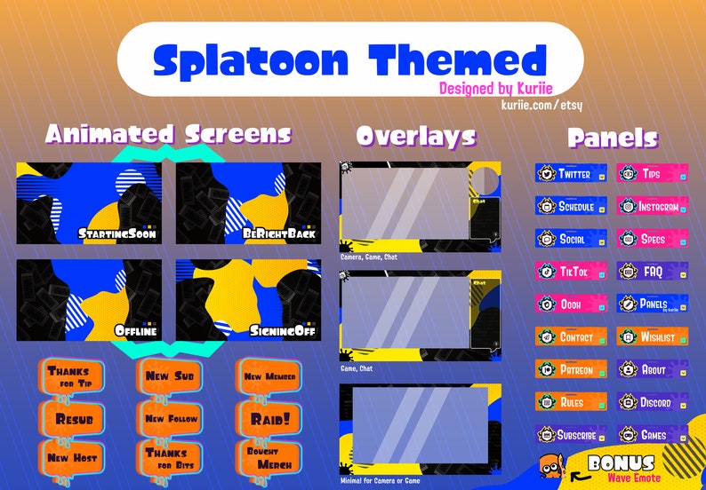 Splatoon 3 Stream Overlay Package | Animated Screens | Overlays ...