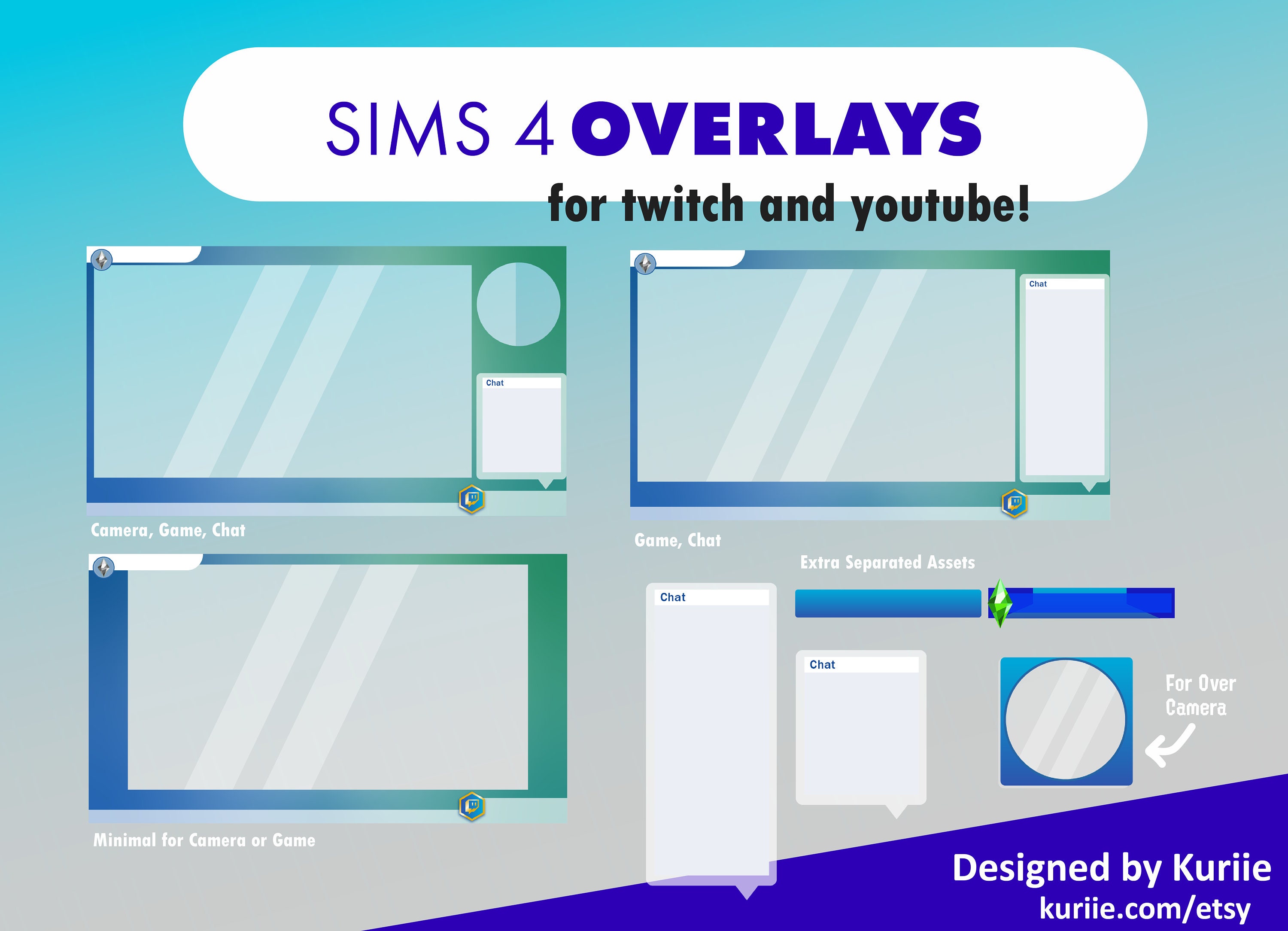 The Sims Stream Overlays - INSTANT DOWNLOAD! - Etsy