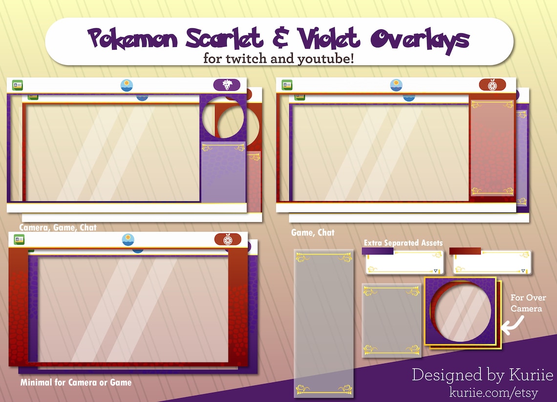 Pokémon Scarlet / Violet Stream Overlay Package | Animated Screens ...