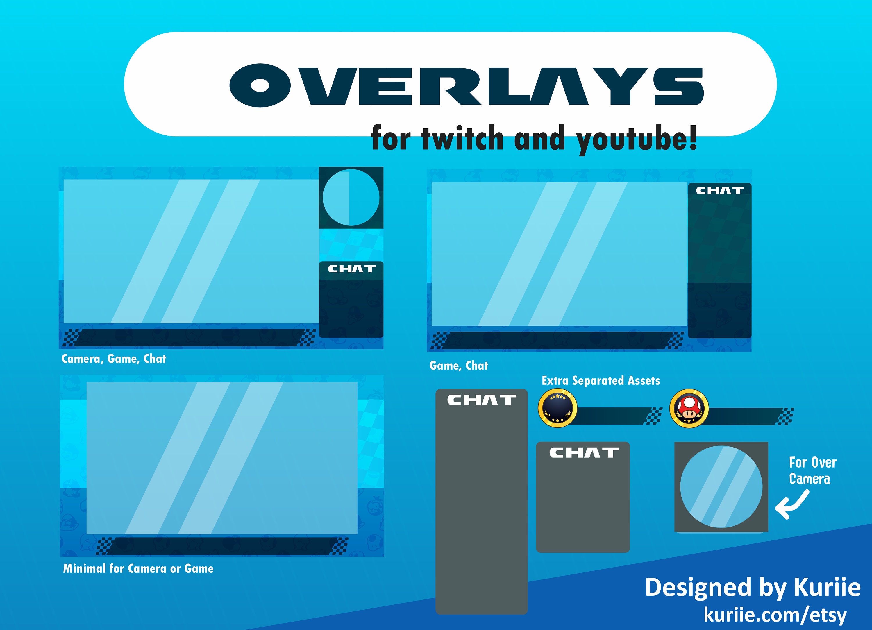 Mario Kart Stream Overlay Package | Animated Screens | Overlays ...