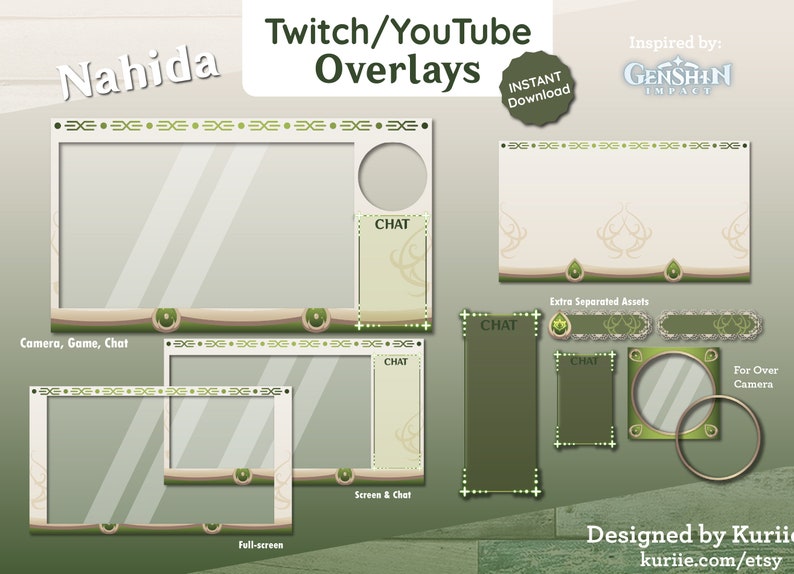 Nahida - Genshin Impact Inspired Stream Overlays (& Extra Assets) | for ...