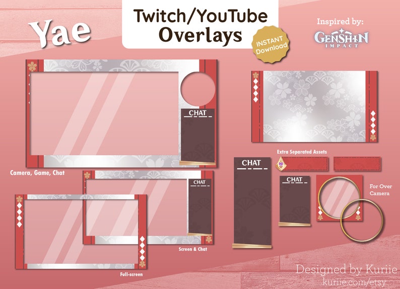 Yae Miko - Genshin Impact Inspired Stream Overlays (& Extra Assets ...